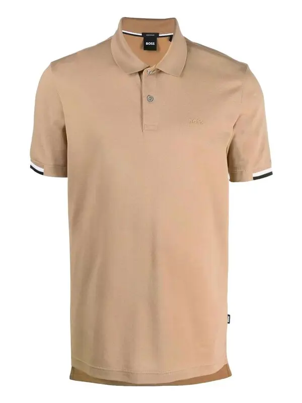BOSS Stripe-trimmed Polo Shirt - Neutrals