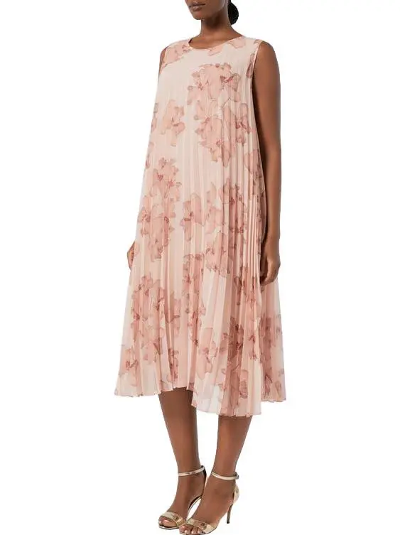 Marina Rinaldi Oria Floral Pleated Dress - Pink