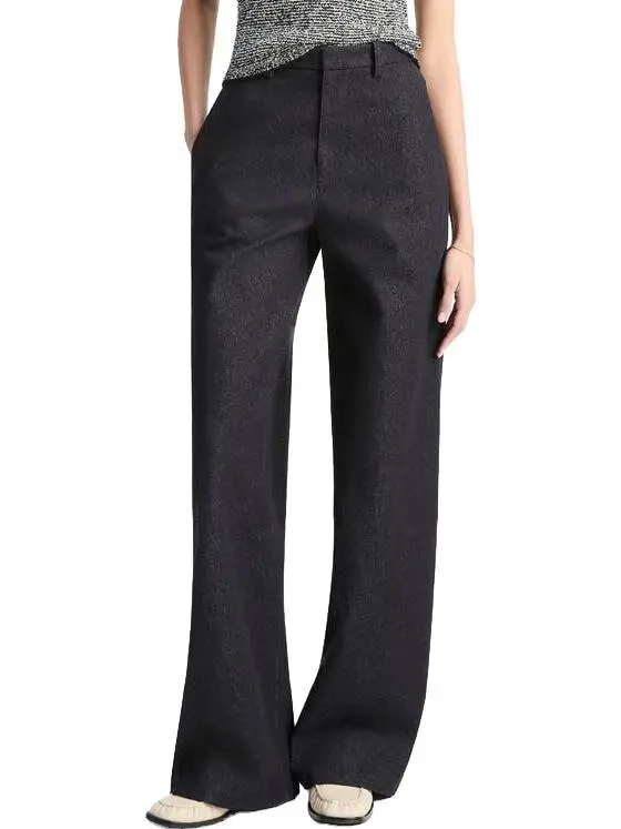 Vince Cotton Twill Wide Leg Pants - Deep Indigo