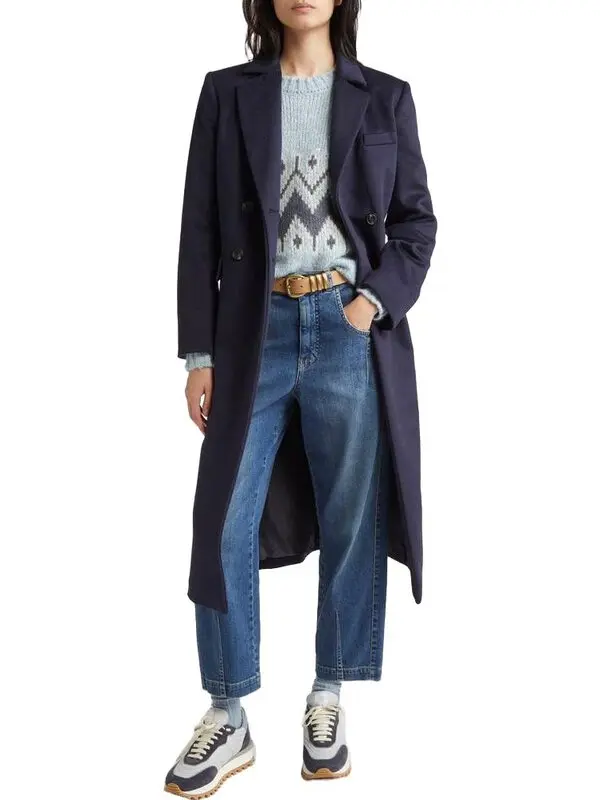 Eleventy Double-breasted Virgin Wool Coat - 11s Blue