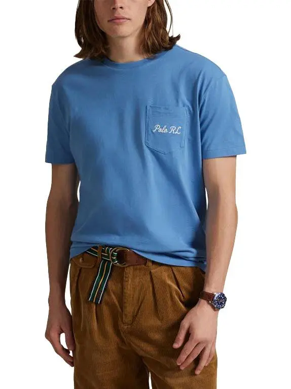 Polo Ralph Lauren Standard Fit Jersey Pocket T-shirt - Hatteras Blue Bear