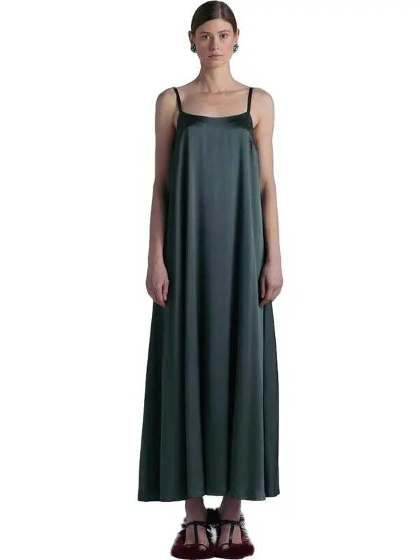 ALAS Aphrodite Sleeveless Silk Maxi Dress - Rich Green