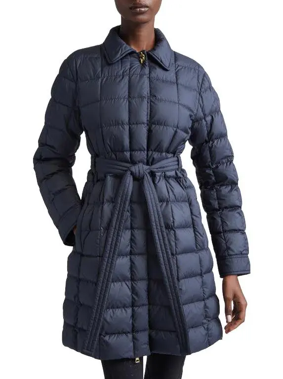 Moncler Gresillon Water Resistant Down Long Coat - Night Sky