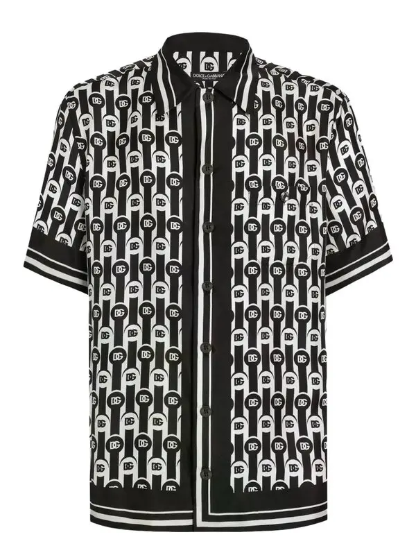 Dolce & Gabbana Logo-print Shortsleeved Shirt - Black