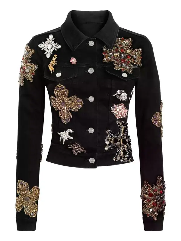 Dolce & Gabbana Embellished Denim Jacket - Black