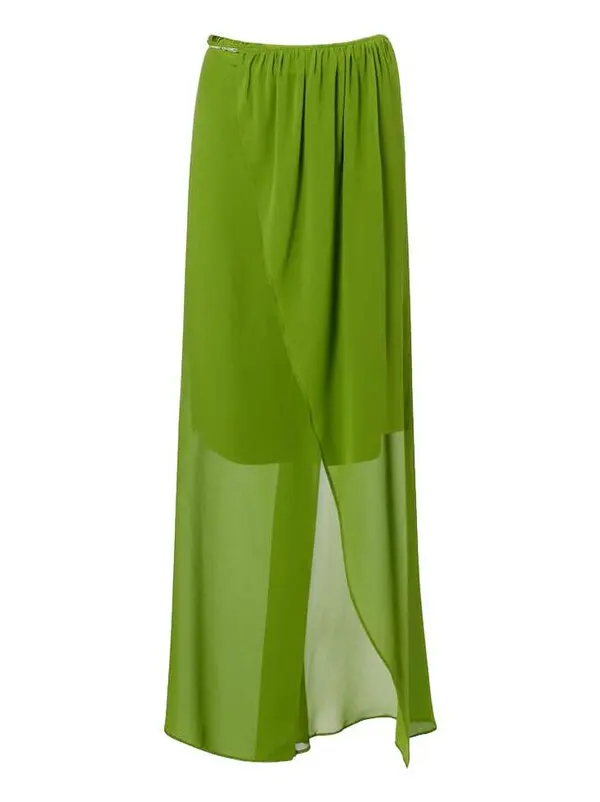 Christopher Esber Chain-detail Silk Georgette Wrap Skirt - Green