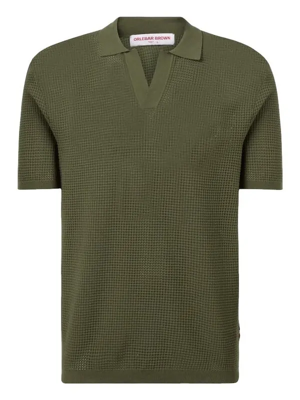 Orlebar Brown Roddy Waffle-knit Polo Shirt - Green