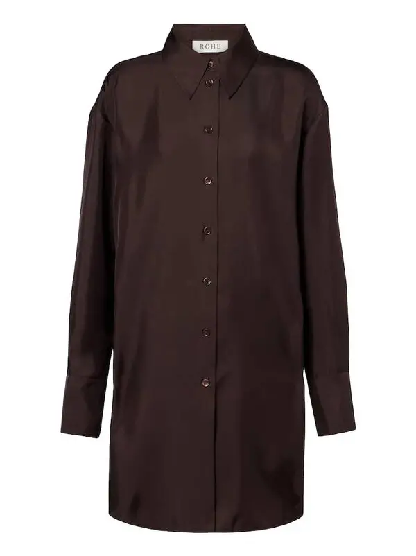 RÓHE Oversized Silk Shirt - Brown