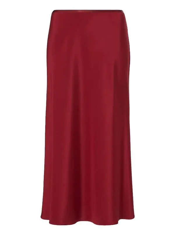 Max Mara Borbona Silk-blend Midi Skirt - Red