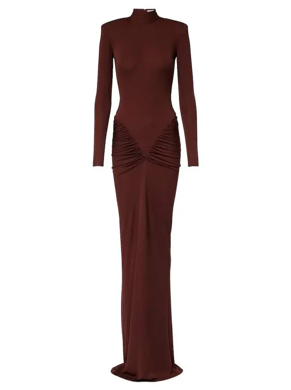 THE NEW ARRIVALS ILKYAZ OZEL Darja Ruched Gown - Brown