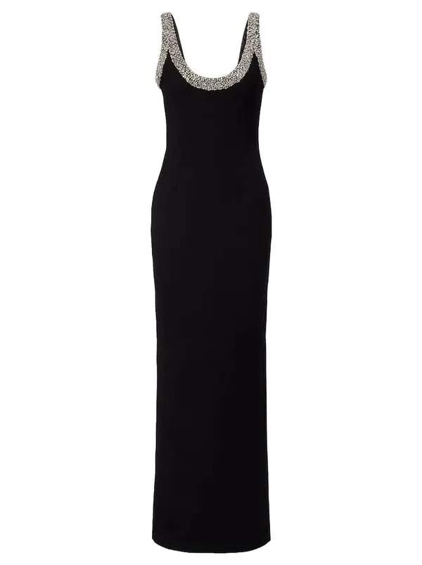 THE NEW ARRIVALS ILKYAZ OZEL Manu Embellished Gown - Black