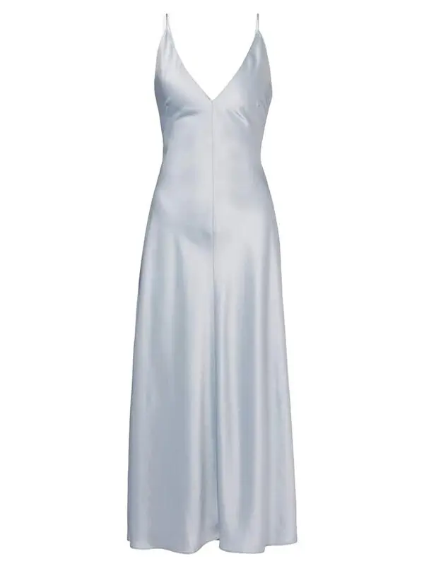 LESET Barb Satin Slip Dress - Blue
