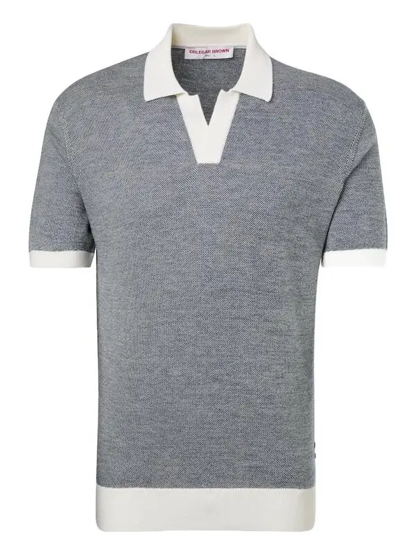Orlebar Brown Horton Wool And Cotton Polo Shirt - Grey