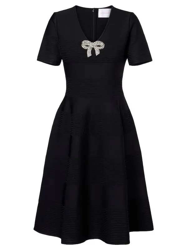 Carolina Herrera Bow-detail Embellished Minidress - Black