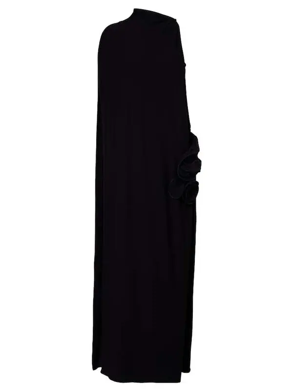 Magda Butrym Caped Asymmetric Gown - Black