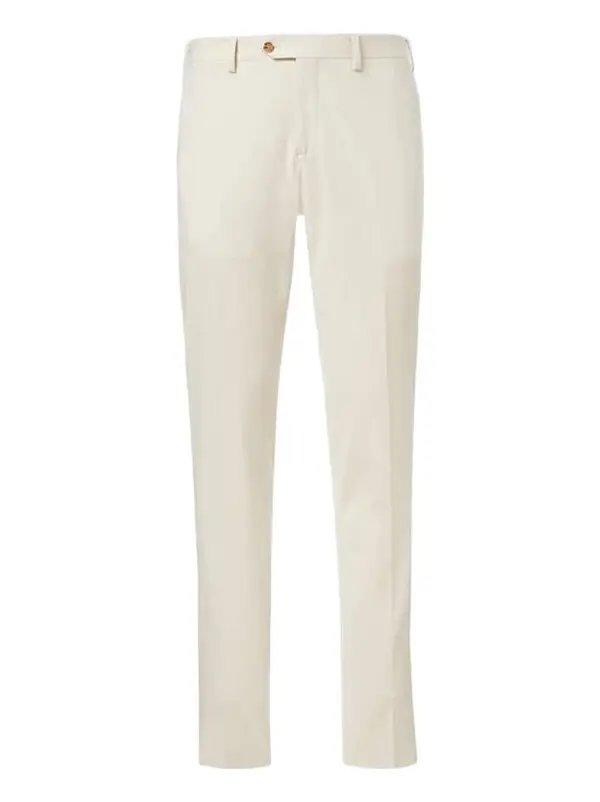 LARDINI Cotton-blend Straight Pants - Beige