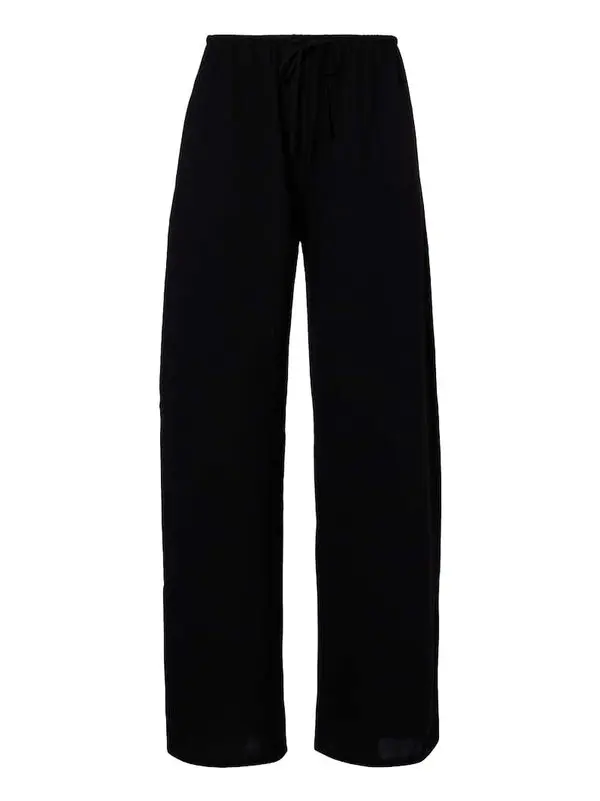LESET Ari Crêpe Straight Pants - Black