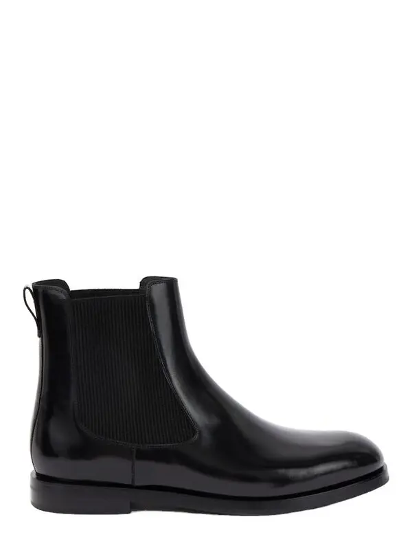 Manolo Blahnik Sempione Leather Chelsea Boots - Black