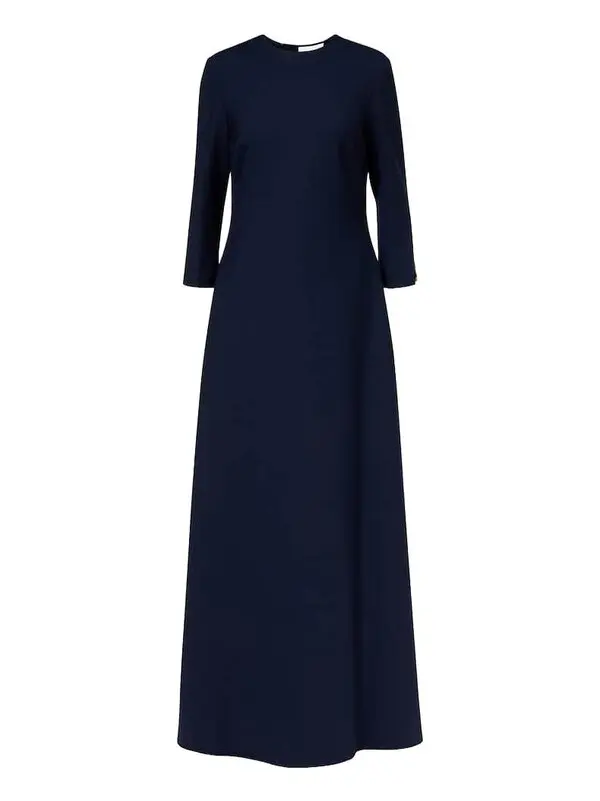 Oscar De La Renta Embellished Wool-blend Kaftan - Blue
