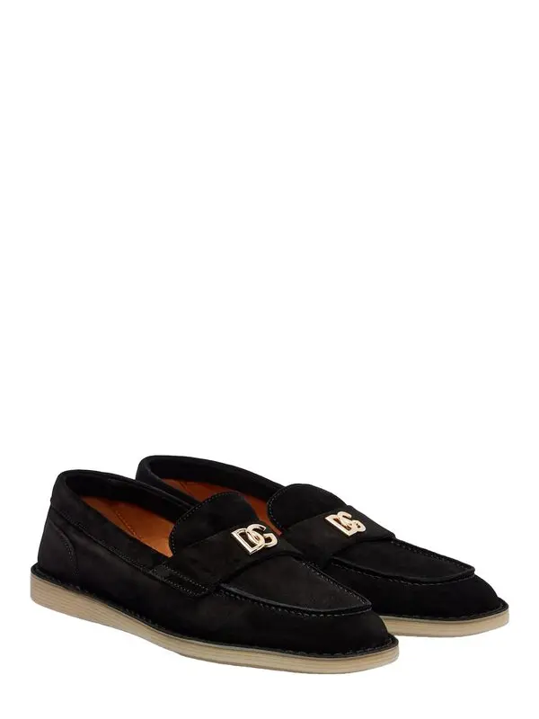 Dolce & Gabbana Dg Suede Loafers - Black