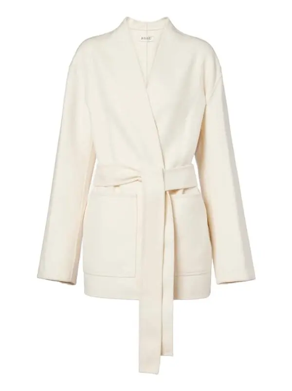 RÓHE Belted Wool Jacket - White