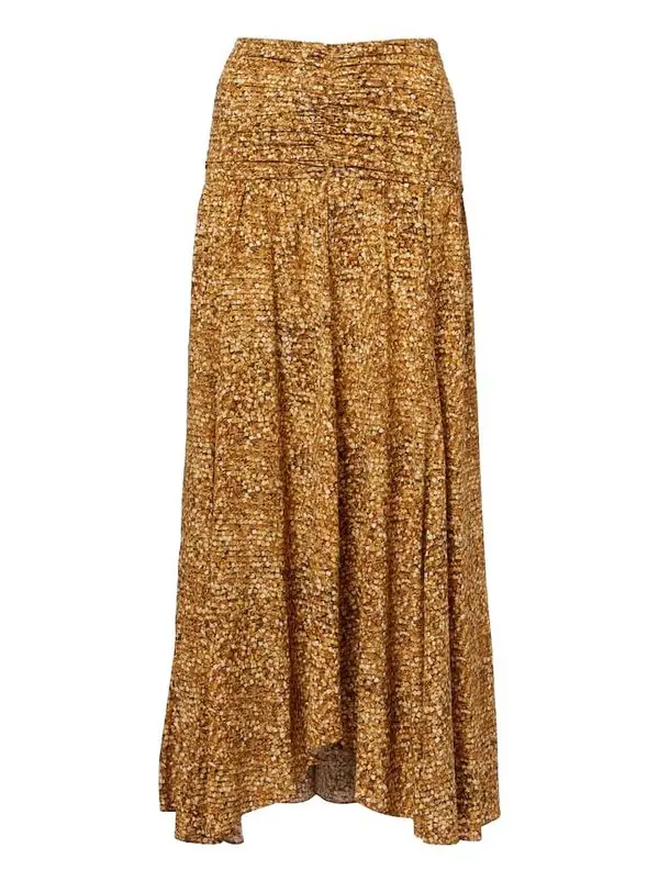 Isabel Marant Syana Printed Silk-blend Maxi Skirt - Beige
