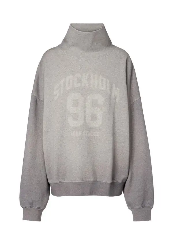 Acne Studios Logo Printed Cotton Jersey Sweatshirt - Grey