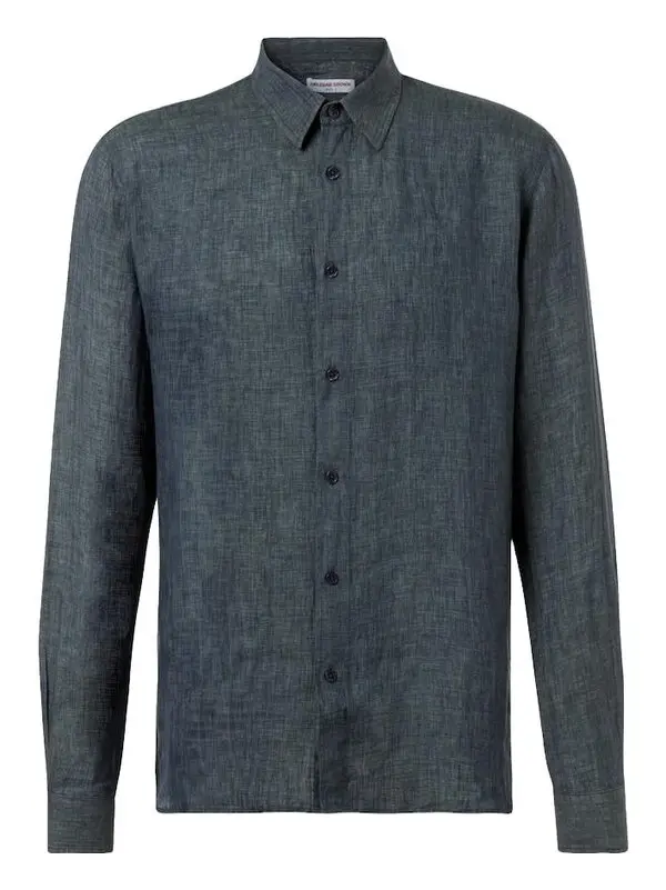 Orlebar Brown Justin Linen Shirt - Blue