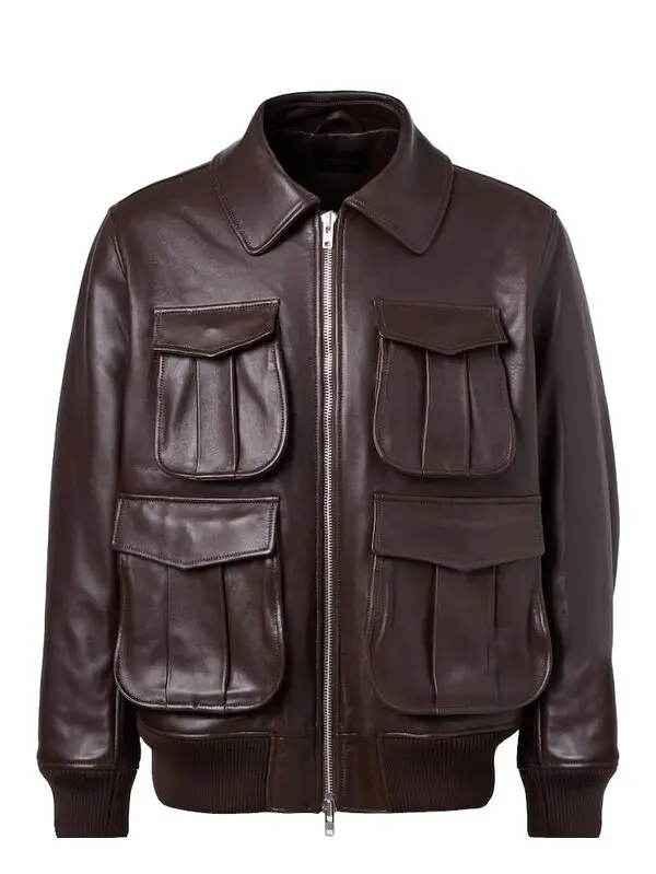 Simone Rocha Chocolate Leather Jacket - Brown