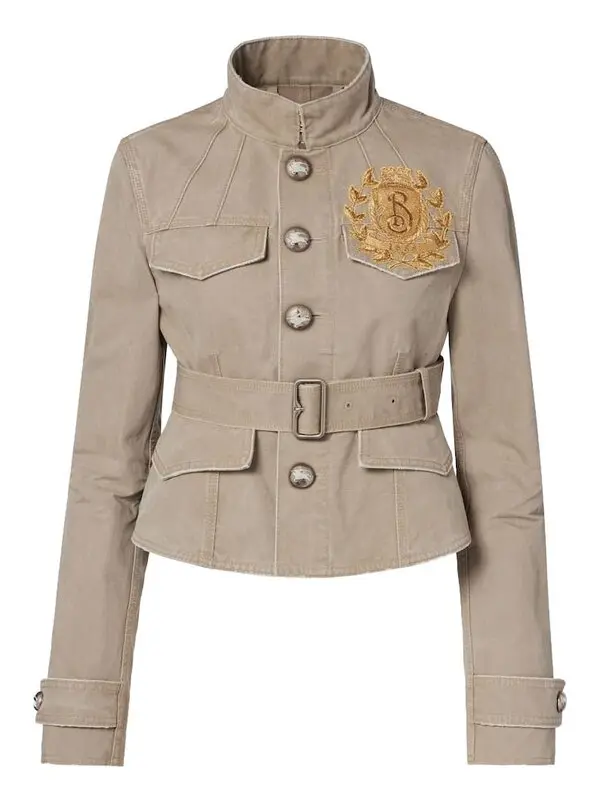 Burberry Cotton Canvas Crest Jacket - Green