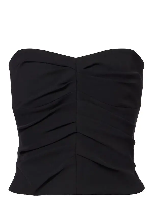 THE SEI Ruched Crêpe Tube Top - Black