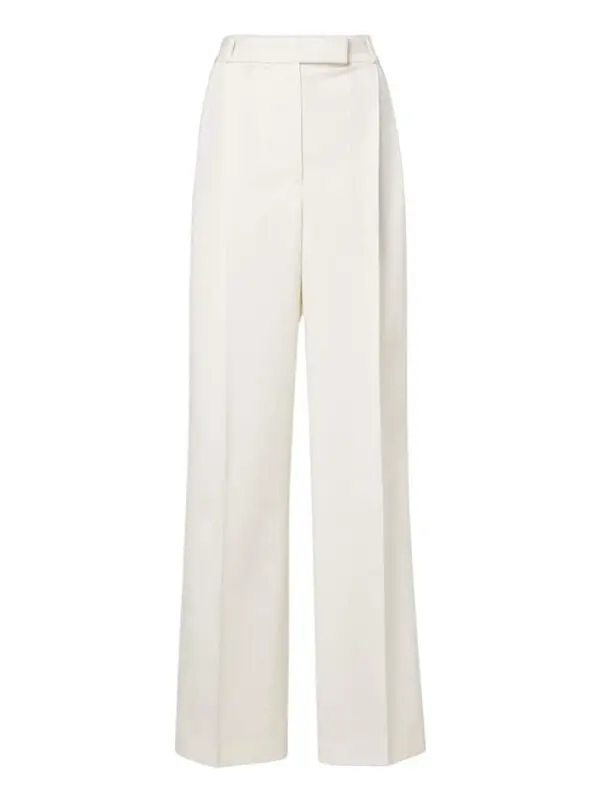 RÓHE Wide-leg Wool-blend Pants - White