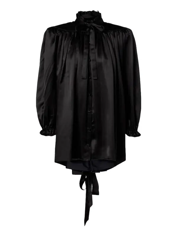 Balenciaga Silk Satin Blouse - Black