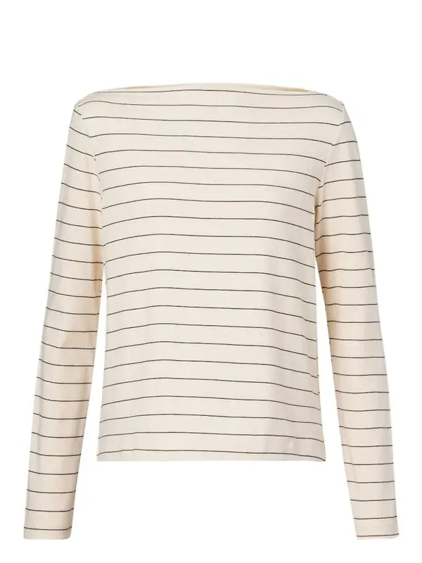 LESET Margo Striped Cotton Jersey T-shirt - Beige