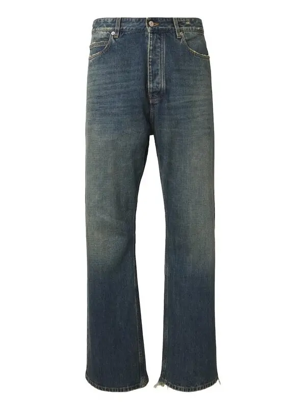 Balenciaga Faded Wide-leg Jeans - Blue