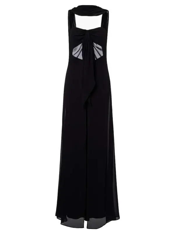 Christopher Esber Reverse Draped Silk Gown - Black