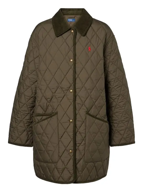Ralph Lauren Quilted Corduroy-trimmed Jacket - Green