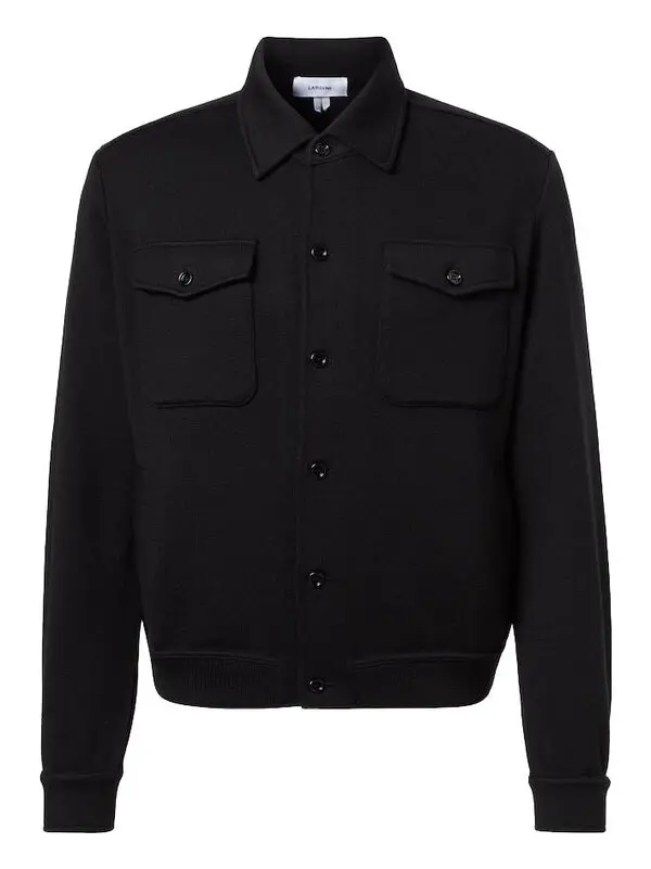 LARDINI Virgin Wool Overshirt - Black