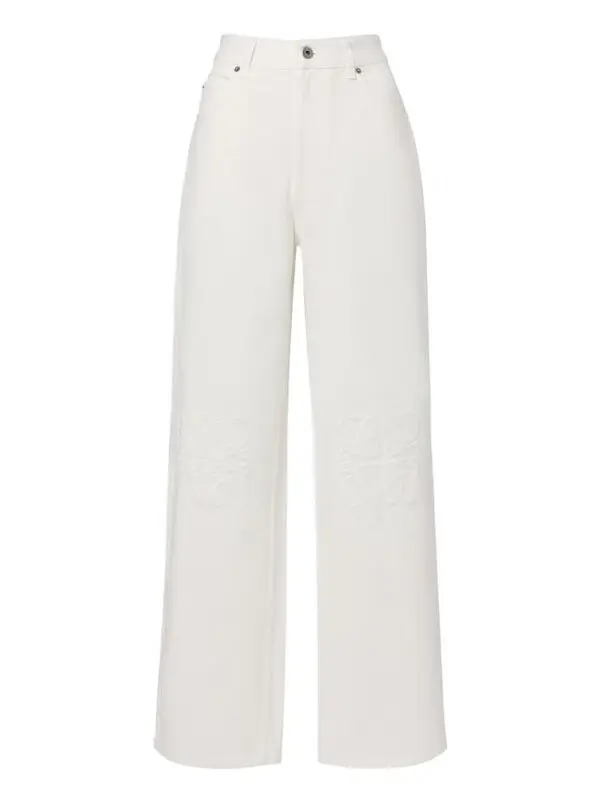 Loewe Anagram Wide-leg Jeans - White