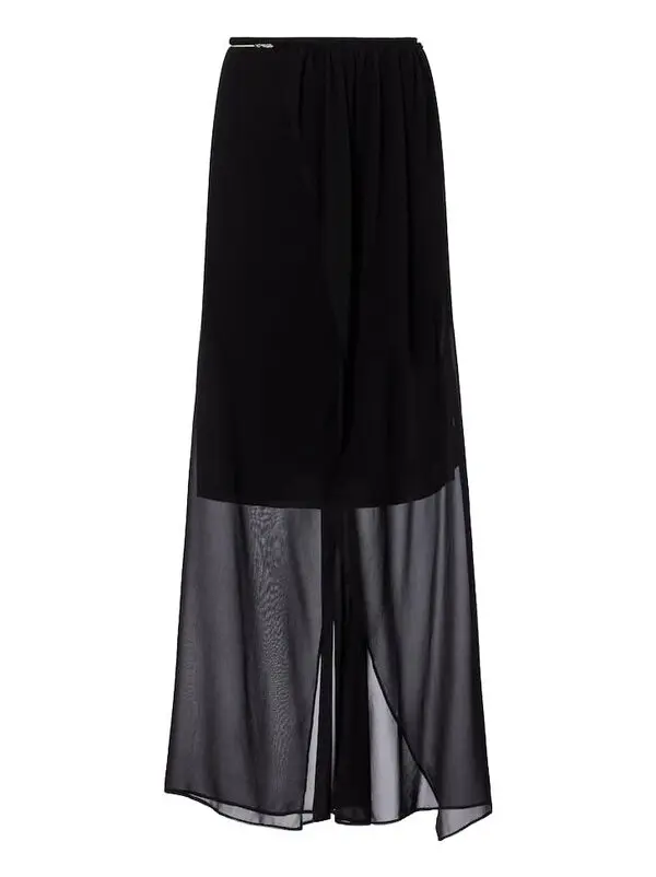 Christopher Esber Chain-detail Silk Georgette Wrap Skirt - Black