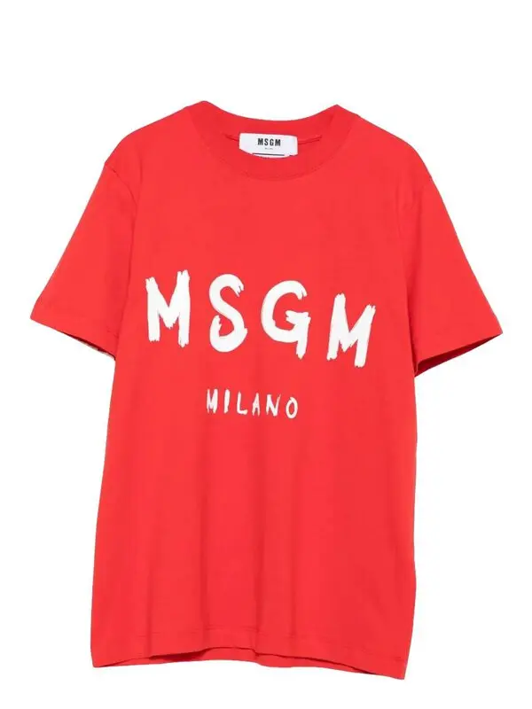 MSGM Logo Print T-shirt - Red