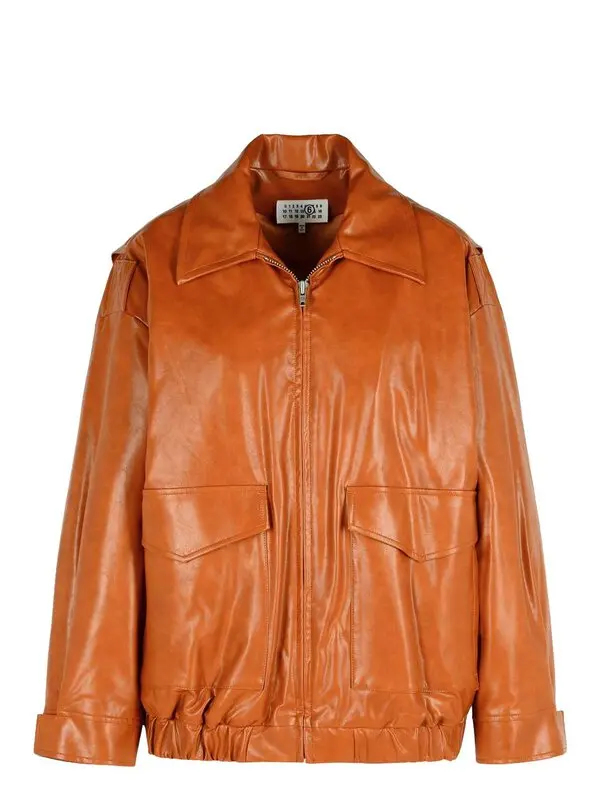 MAISON MARGIELA Faux Leather Jacket - Orange
