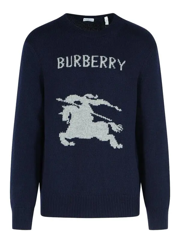 Burberry Snowdonia Wool And Cashmere Sweater - Navy