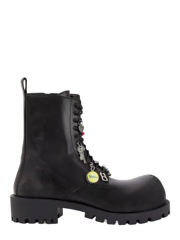 Balenciaga Hummer Leather Lace-up Boots - Black