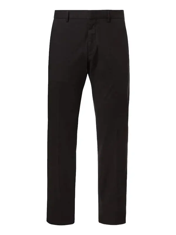 Zegna Cotton-blend Slim Trousers - Black