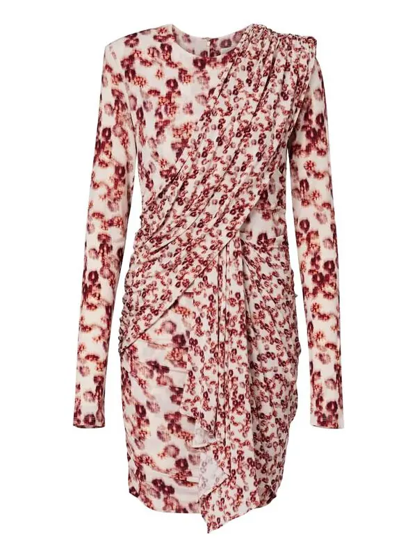 Isabel Marant Georgia Draped Printed Minidress - Pink