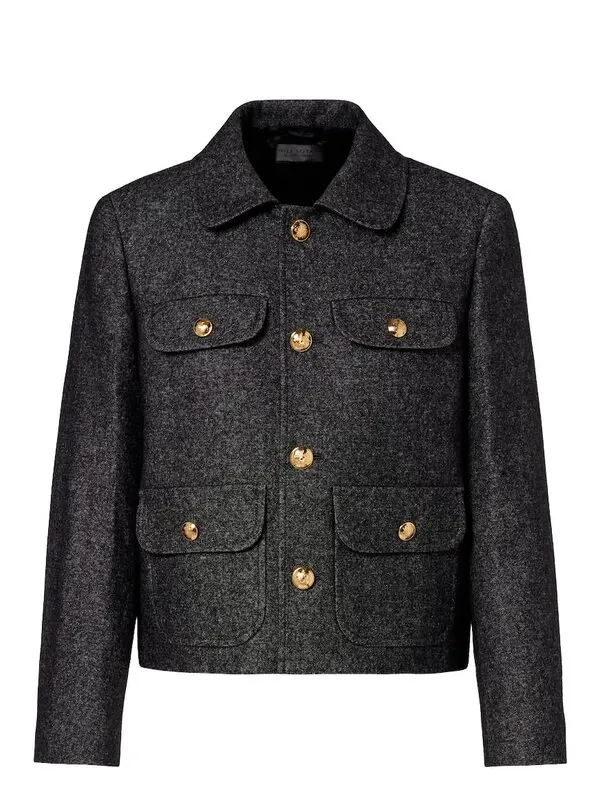NILI LOTAN Chamonix Cotton And Wool-blend Jacket - Grey