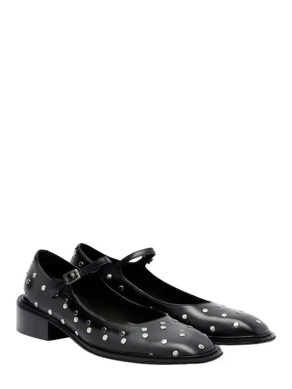 SOULIERS MARTINEZ Penelope 40 Leather Mary Jane Pumps - Black