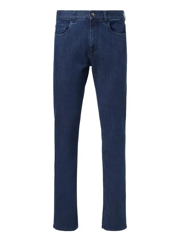 Canali Mid-rise Slim Jeans - Blue