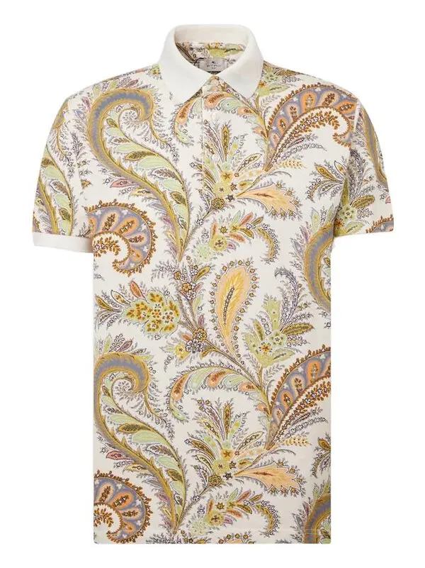 Etro Paisley Cotton Pique Polo Shirt - Multicoloured